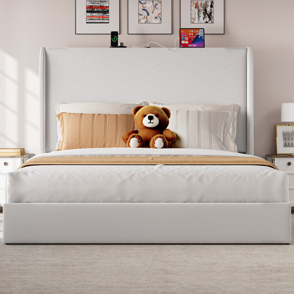 Wade Logan® Candis Hydraulic Lift Storage Upholstered Platform Bed With